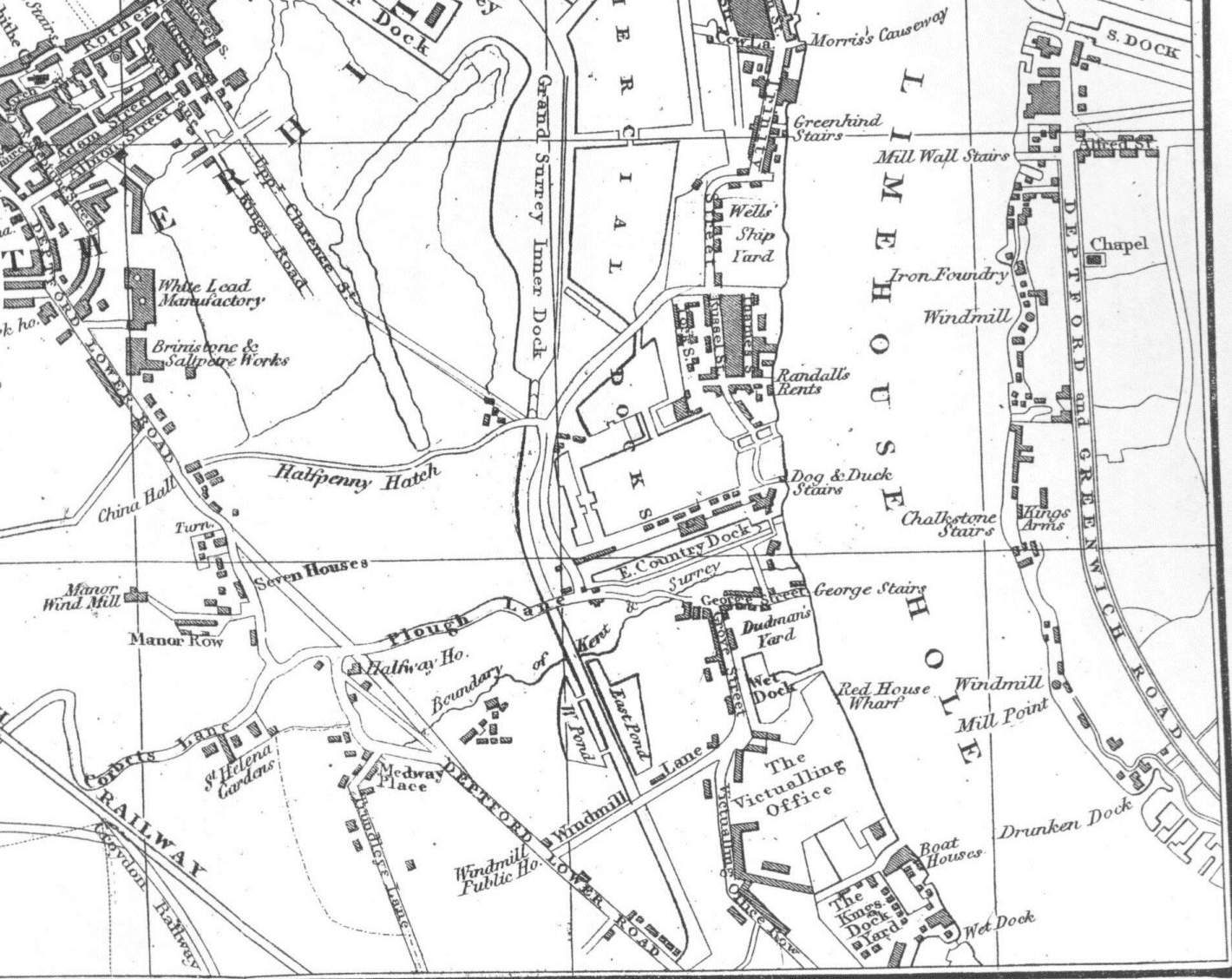 Watkins Commercial & General London Directory, Map of London 1852